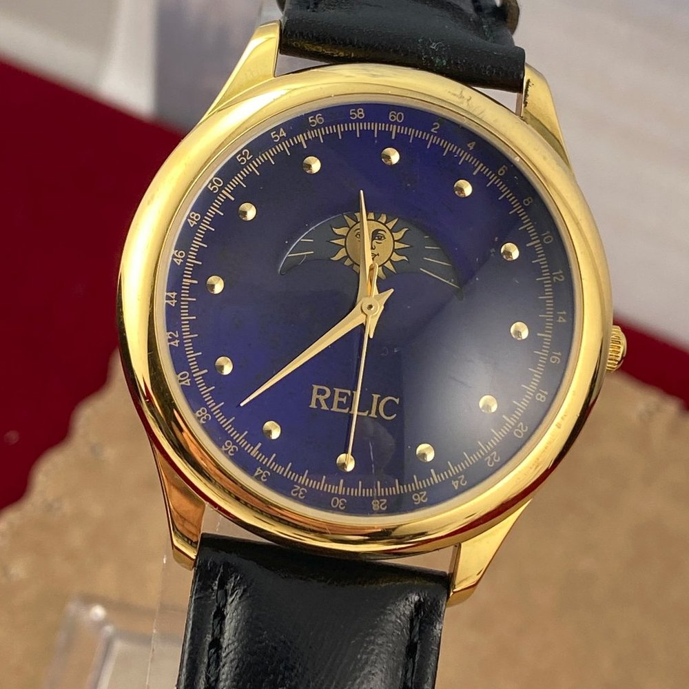 Vintage Relic By Fossil Moonphase Gold Watch - Gem